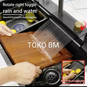Jual modern kitchen sink hitam doff 7545 stainless sus 304 warna hitam ...
