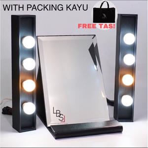 Jual SET VANITY LIGHT BOX 4 FITTING & FOLDING MIRROR + PACKING KAYU ...