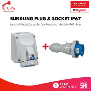 Promo Legrand Plug dan Socket Surface Mounting P17 16A 3 pin IP67 Biru ...