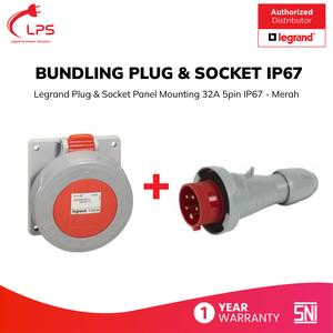 Promo Legrand Plug dan Socket Panel Mounting P17 32A 5 pin IP67 Merah ...
