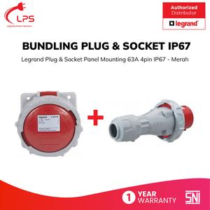 Promo Legrand Plug dan Socket Panel Mounting P17 63A 4 pin IP67 Merah ...