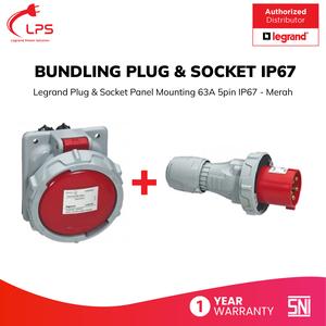 Promo Legrand Plug dan Socket Panel Mounting P17 63A 5 pin IP67 Merah ...