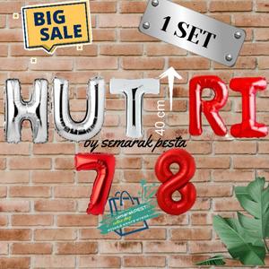 Jual Produk (1set) balon foil huruf HUT RI 78,balon HUT RI 78,balon ...
