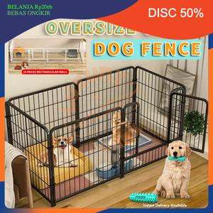 Jual Kandang Anjing Hewan Pagar Besi DIY Pagar Portable Indoor Outdoor ...