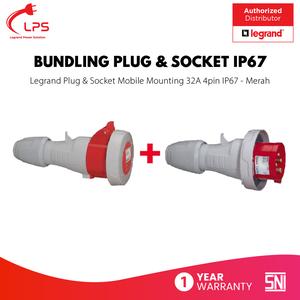 Promo Legrand Plug dan Socket Mobile Mounting P17 32A 4 pin IP67 Merah ...