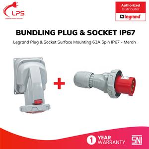 Promo Legrand Plug dan Socket Surface Mounting P17 63A 5 pin IP67 Merah ...