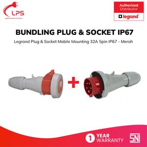 Promo Legrand Plug dan Socket Mobile Mounting P17 32A 5 pin IP67 Merah ...