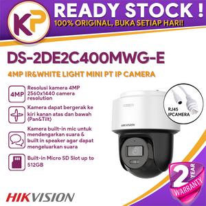 Promo HIKVISION DS-2DE2C400MWG-E 4MP 2-WAY IR WHITE LIGHT MINI PT IP CAMERA - Jakarta Utara ...