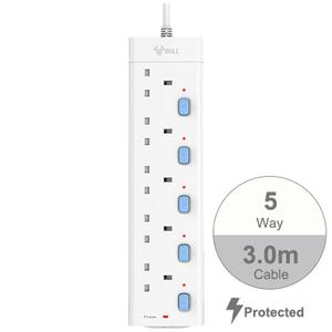 Jual Obral Bull Extension Cord Safety Socket 5 Way Extension Socket ...