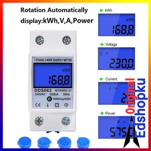 Jual Alat Ukur Meteran Listrik Rumah LCD Digital Din Rail kWh Meter ...