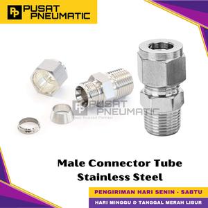 Jual 6MM x 1/4" Male Connector Tube OD 6 MM x 1/4 Inch NPT Stainless ...
