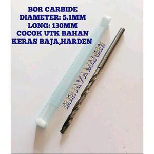 Jual bor carbide.drill carbide 5.1mm long cocok utk bahan keras baja ...