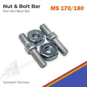 Jual Bolt and Nut Bar / Baut dan Mur Bar Chainsaw MS170 MS180 - Baut ...