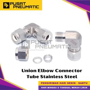 Jual 12MM x 12MM Union Elbow Connector Tube 12 MM x 12 MM Stainless ...