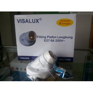 Jual VISALUX Fitting Lampu Miring E27 Kuningan VS649A Fiting Plafon ...