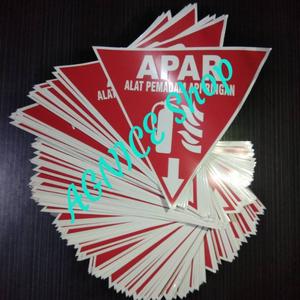 Jual Sticker Segitiga Apar. Penanda alat pemadam Api Rambu Tabung APAR ...