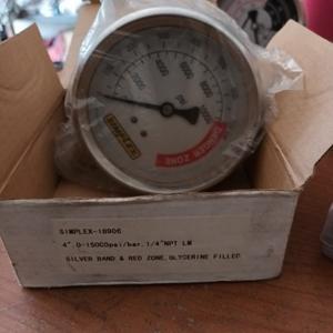 Jual pressure gauge simplex 4inc 15000 psi 1/4npt brass Best - Kota ...