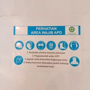 Jual sign stiker perhatian area wajib apd / sticker wajib apd k3 safety ...