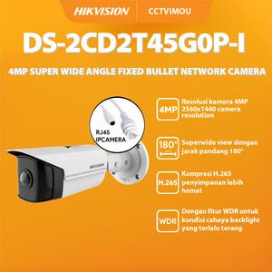 Promo HIKVISION DS-2CD2T45G0P-I 4MP SUPER WIDE ANGLE FIXED BULLET IP CAMERA - 1.68mm - Jakarta ...