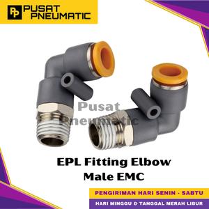 Jual EPL 06-01 Fitting Elbow Male Slip Lock Selang 6mm Drat 1/8 EMC ...