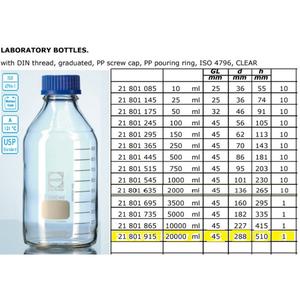 Jual bottles Laboratory glass 20000ml,botol Schott Duran Best - Kota ...