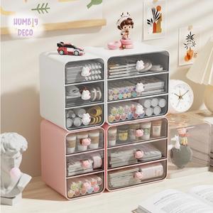 Jual Korean Cute Minimalist 3 Drawer Storage Box with Bunny Piggy ...