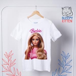 Jual Kaos Barbie Gambar pria wanita dewasa tulisan putih pink hitam ...