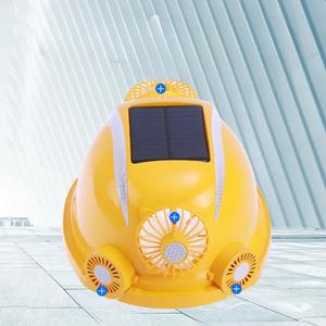 Jual Solar Fan Helmet Outdoor Work Safety Helmet Construction Workplac ...
