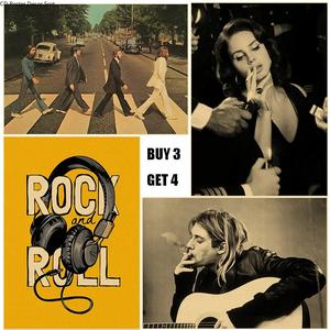 Jual Rock Stars Gathering Poster Singer Kraft Paper Posters DIY Vintag ...