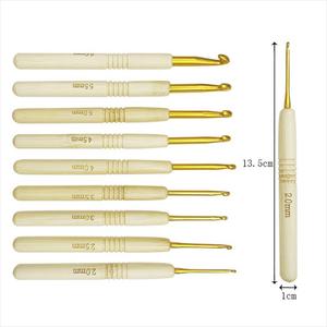 Jual Hakpen aluminium handle bambu 9pcs/set HBM09 - Cream Silver ...