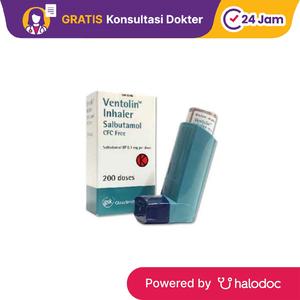 Jual Ventolin Inhaler 100 mcg 200 Doses - Obat Asma Inhaler - Halodoc ...