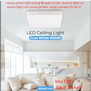 Jual LAMPU PLAFON LED CEILING 48 WATT 32 LED DIMENSI 40X5 CM WARNA ...