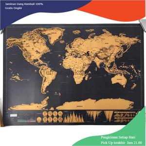 Jual TD - PR1 Wu Fang Poster Peta Dunia Hiasan Dinding Scratch Map ...