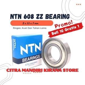 Jual Bearing NTN 608 ZZ Tutup Besi Dua Sisi Diameter 8 x 22 x 7 mm ...