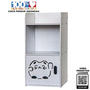 Jual Lemari Nakas Minimalis Portable Meja Kamar Tidur Kayu MDF LC008NW ...