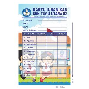 Jual New KARTU IURAN KAS/SPP/ CUSTOM NAMA DAN ALAMAT SEKOLAH BISA ...