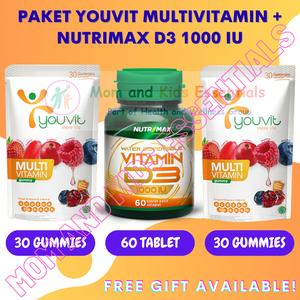 Jual NUTRIMAX D3 1000 IU 60 TABLET YOUVIT MULTIVITAMIN DEWASA 30 GUMMIES 2x - Jakarta Utara ...