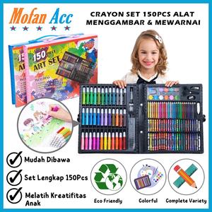 Jual Crayon Set 150pcs / Alat Menggambar Mewarnai Dan Melukis Isi 150 ...
