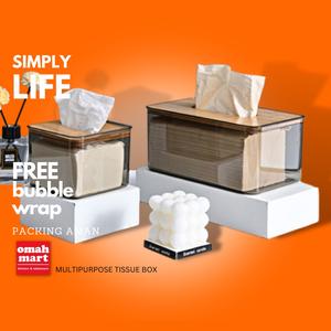 Jual Kotak Tisu Tissue Box Transparan Kecil Besar Tutup Kayu Aesthetic ...