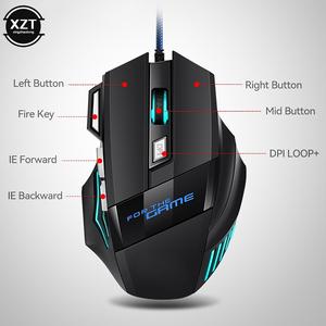 Jual Professional 5500 DPI Gaming Mouse 7 Buttons LED Optical USB Wired Mice for Pro Gamer High ...