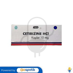 Jual CETIRIZINE HYDROCHLORIDE TRIFA 10 MG BOX 100 KAPLET - Kab. Jember ...