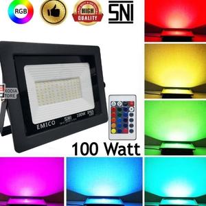Jual LAMPU SOROT EMICO SMD LED 100 WATT SNI IP65 LAMPU TEMBAK FLOODLIGHT LAMPU HIAS RGB DENGAN ...