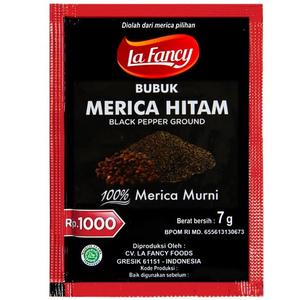 Jual La Fancy Foods Merica Hitam / Lada Hitam Bubuk 7g - Bumbu Rempah ...