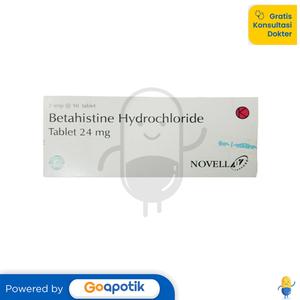 Jual BETAHISTINE HYDROCHLORIDE NOVELL 24 MG BOX 20 TABLET - Kota ...