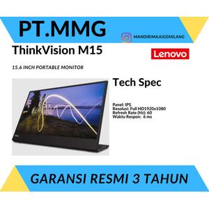 Jual Dims Monitor Portable Lenovo Thinkvision M15 15,6" Ips Fhd 60Hz ...
