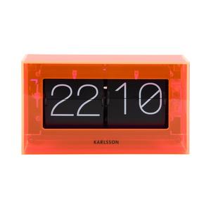 Promo Karlsson Table Clock Boxed Flip Acrylic Neon Orange 20.7 x 11.7 x ...