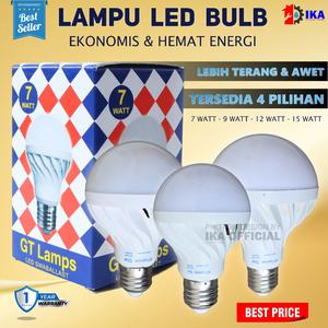 Promo LAMPU BOHLAM BULAT LED WATT TERANG 7 9 12 15 WATT / PUTIH Lampu ...