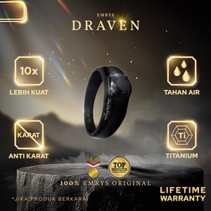 Promo Emrys Premium Ring DRAVEN Titanium Anti Karat Pria Wanita - Black ...