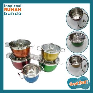 Promo PROMO KOREAN HIGH POT SUPER 6 PCS PANCI SET BOTTOM COOKWARE SET ...