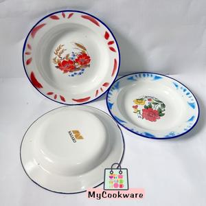 Jual Ay0! Piring Enamel/Kaleng Seng/motif bunga/Jadul/Vintage Kuno ...
